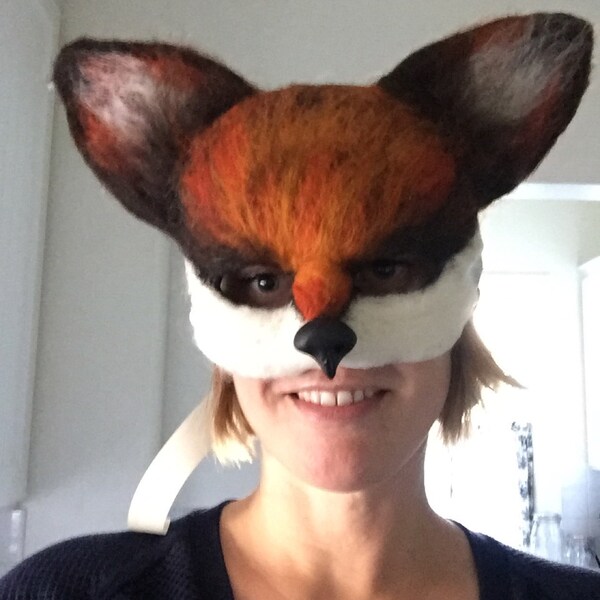 Luxury Red Fox Mask, Unisex Adult Fox Mask, Carnival Mask, Festival ...