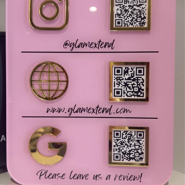 Mini Single QR Code Business Sign & Stand | Social Media| Scan to Pay ...