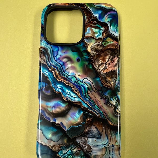 Blue Abalone Mollusk Shell Tough Phone Case Pearlescence Nautical Cover ...