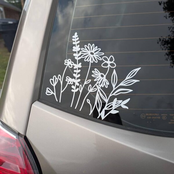 Wildflower Decal, Wildflower Sticker, Flower Sticker for Laptop, Car ...