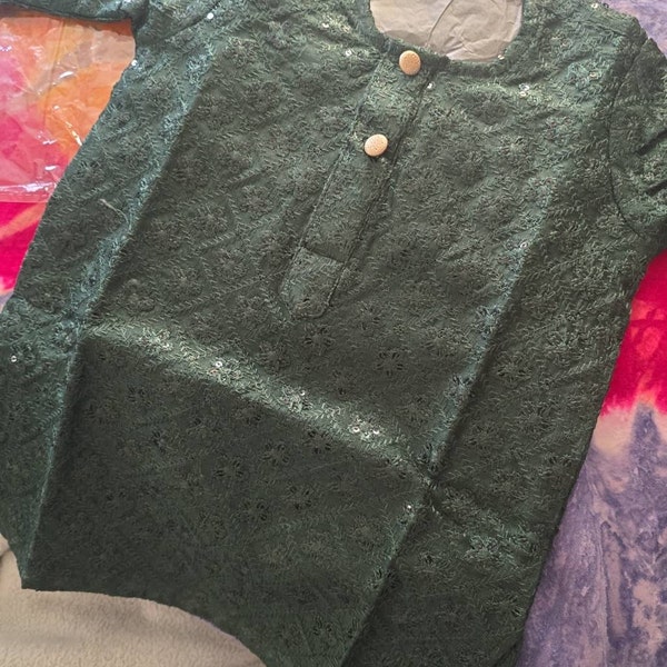 Joon Embroidery Green Koti - Baby Boy Kurta Pajama / Shalwar Kameez ...