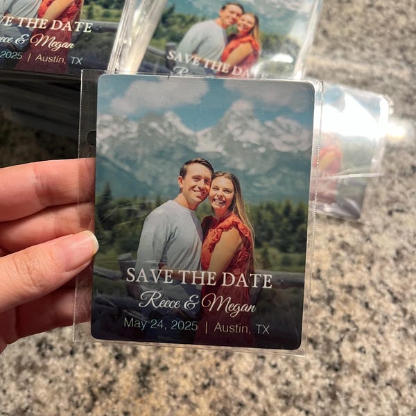 Wedding Photo Magnet With Caption/ Save the Dates Magnet Favors/wedding ...