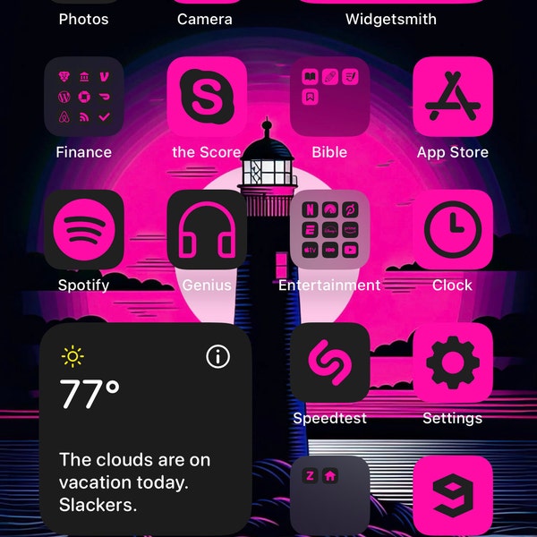Neon App Icon Pack, iPhone and iPad Theme, Neon Art Covers, Widget ...