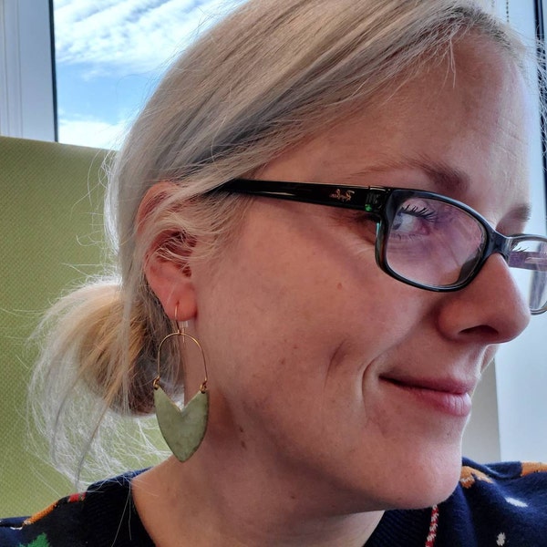 Earring Silver - Tulip Shield Large - Statement Earrings - Wearable Art ...