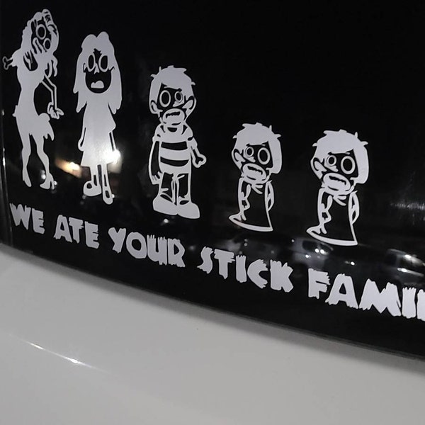 Zombie Family Stick Figure Vinyl Car Decal Sticker - Etsy