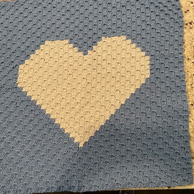 Heart Graphghan Crochet Pattern, Graphghan Crochet Pattern, Crochet PDF ...