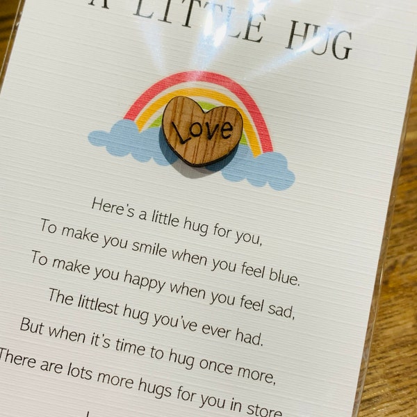 PERSONALISED, A TINY Little Pocket Hug With Poem Card, Isolation Gift ...