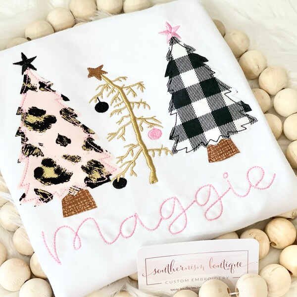 Raggedy Christmas Tree Trio Applique Design ~ 2 Applique Trees 1 C ...