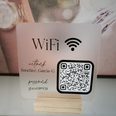 Wifi QR Code With Base Wifi Sign Scan for Wifi Custom 5x5 Wifi Sign for ...