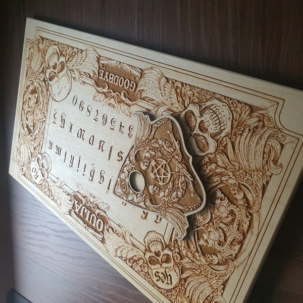Ouija Board With Demons and Skulls Wooden Engraving Luxury Edition ...