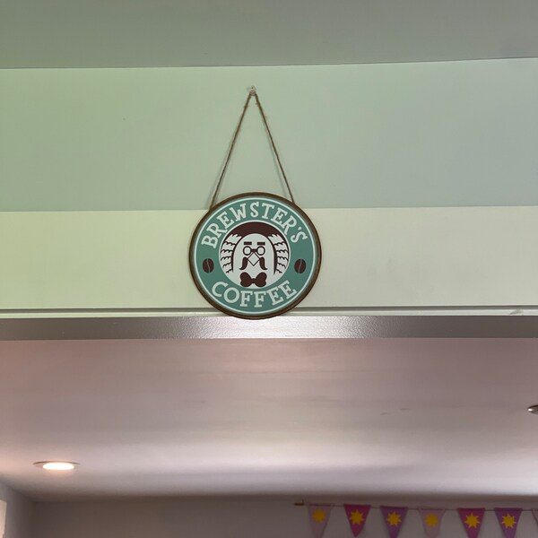Animal Crossing Brewster's Coffee Sign the Roost Coffee Bar Handmade ...