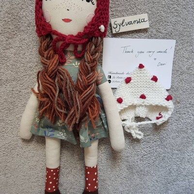 Handmade Bunny Doll, Handmade Stuffed Plush Rabbit Toy, Cloth Doll ...