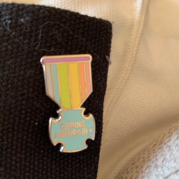 Coping Admirably Medal Enamel Pin Badge - Adult Achievement ...