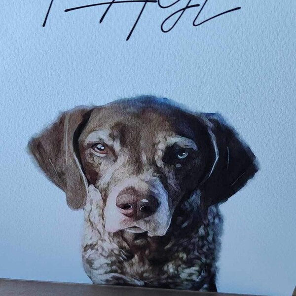 Custom Watercolor Pet Memorial Portraits Using Pet Photo Personalized ...