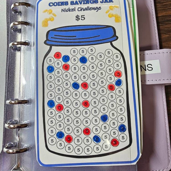 Coin Jars Money Savings Challenge Bundle, A6 Printable Coin Saving ...