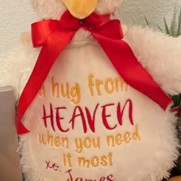 Personalized Memorial Stuffed Animal: "a Hug From Heaven" Sympathy Gift ...