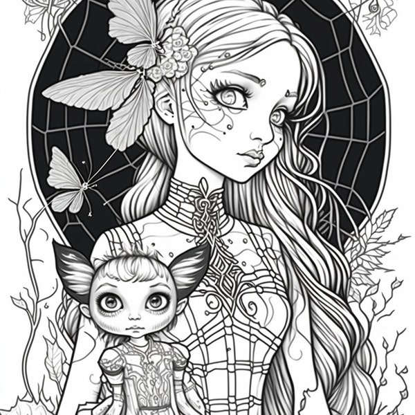 Dreamy Fairy Girls: A 100 Page Coloring Book for Adults and Children ...