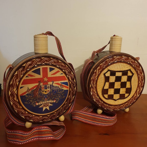 Croatian Cuturica, Size S-XL, Personalized on Both Sides, Wooden Flask ...