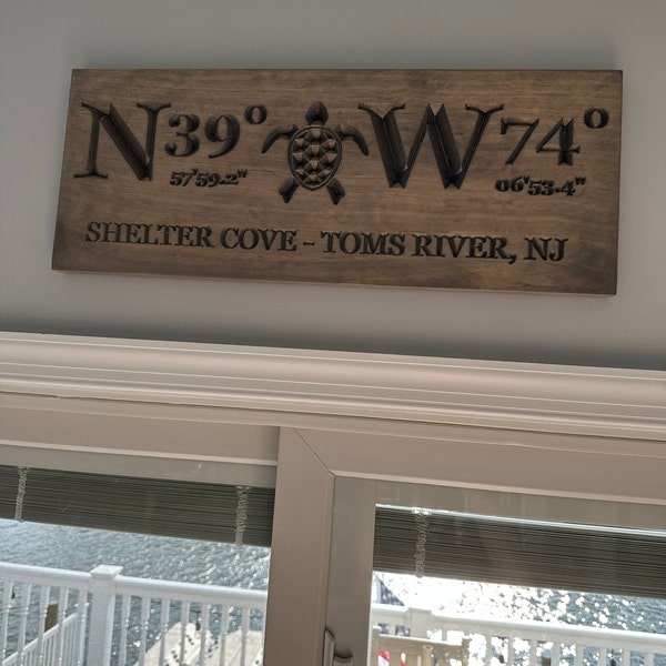 Coordinate Sign | Wooden Sign | Custom Sign | Housewarming Gift | New ...