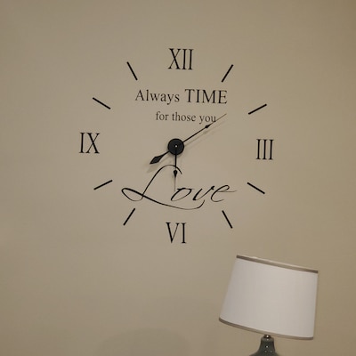 Clock Wall Decal Large Wall Clock Kit Wall Sticker Clock Clock Hands ...