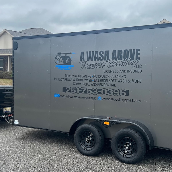 Custom Trailer Signs - Sides & Back Signs / Lettering in 1 Color of ...