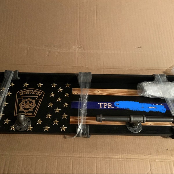 Police Gear Rack - Thin Blue Line Gear Rack - Police Officer Gift ...