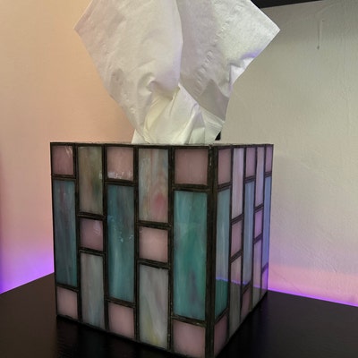 Kaleidoscope Stained Glass Tissue Box Cover - Etsy