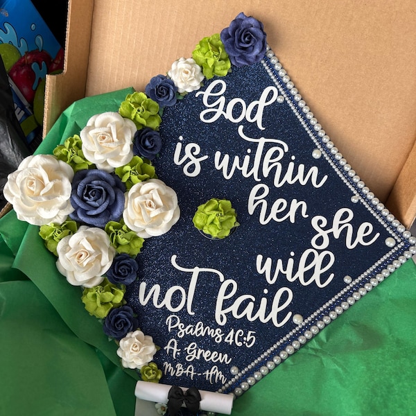 Graduation Cap Topper Decoration With Flowers! Nevertheless, She ...