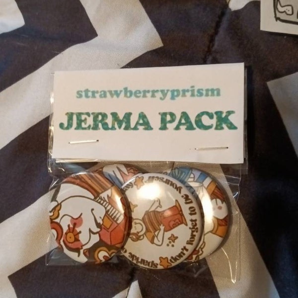 4 Pack Retro Style Jerma Button Pins ( 37 Mm ) - Etsy