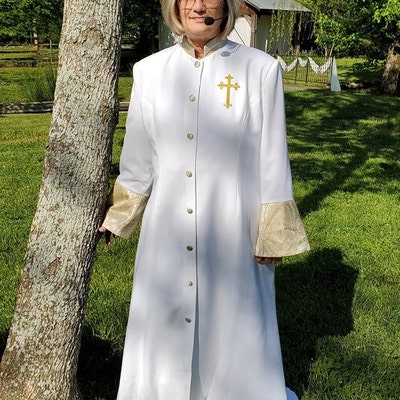 Robes for Clergy leah White Robe Perfect for Communion, Weddings ...