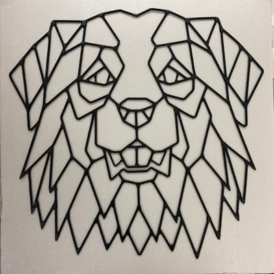 Border Collie Metal Wall Art, Geometric Dog Wall Decor, Wire Dog ...