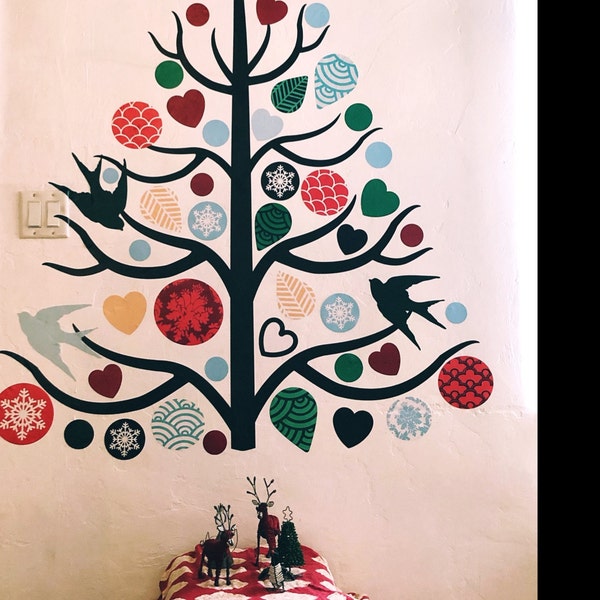 Christmas Tree Wall Decal Kit - Create Your Own Xmas Tree Decor ...