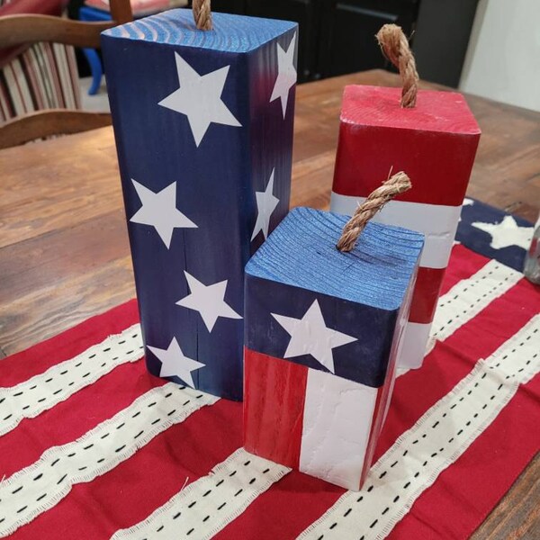 Patriotic Firecrackers, Patriotic Decor, 4th of July, Americana ...