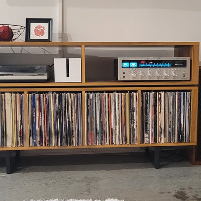 Solid Oak Vinyl Record Storage, Record Player Stand, corston Stacking ...