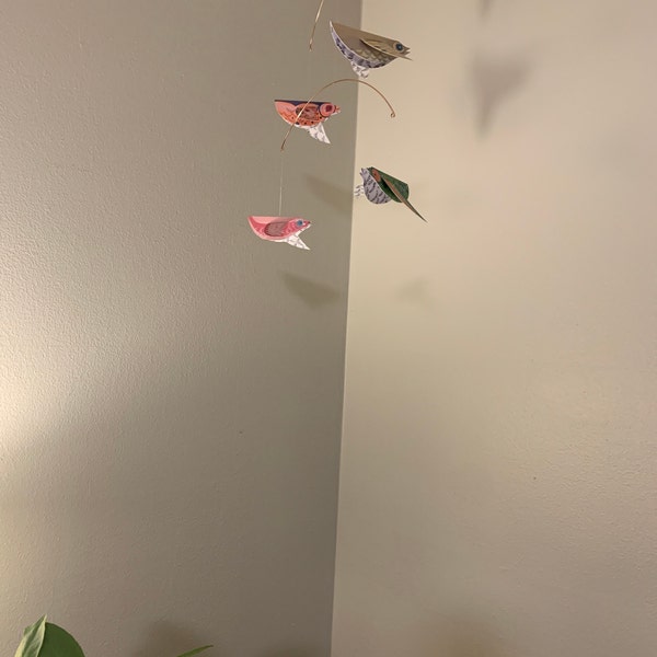 Colourful Paper Birds Mobile - Etsy