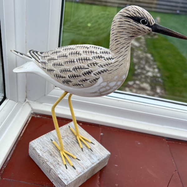 Wooden SANDPIPER Hand Carved Ornament, Hand Carved Fair Trade Figurine ...