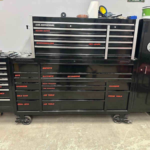 10 Custom Magnetic Toolbox Labels - Customizable Tool Drawer Badges ...