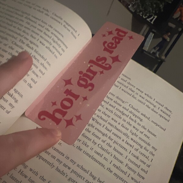 Pink Hot Girls Read Bookmark Printed on Both Sides, Bookish Girlie ...