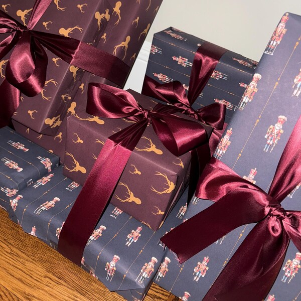 Red Plaid Wrapping Paper Holiday Gift Wrap Tartan Gift Wrap Traditional ...