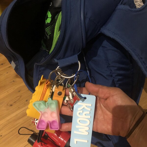 Personalised Name Bag Keyring Custom Bag Tag for Kids Personalized Bag ...