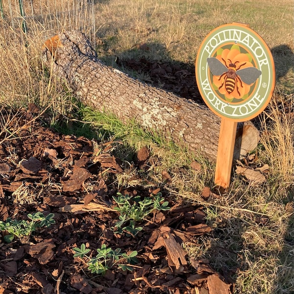 Bees' Pollinator Work Zone - Yard and Garden Sign - Etsy