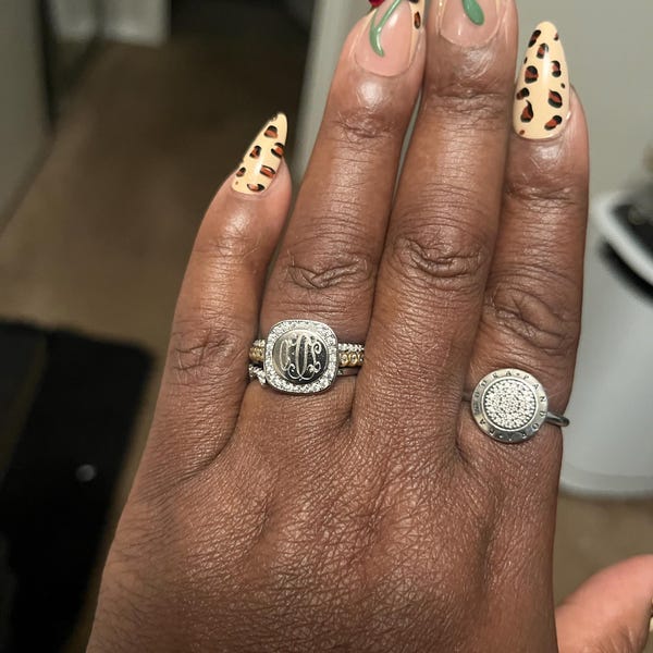 Personalized Sterling Silver Monogram Stackable Ring - Custom Initials ...