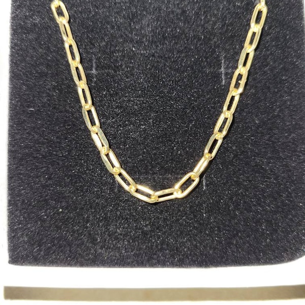 Solid 14k Gold Italian Paperclip Chain Necklace 2mm, 3mm, 4mm, 5mm ...