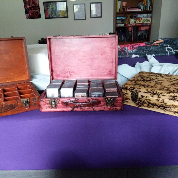 Commander Multi Deck Box, Painted & Stained, Color Options, EDH ...