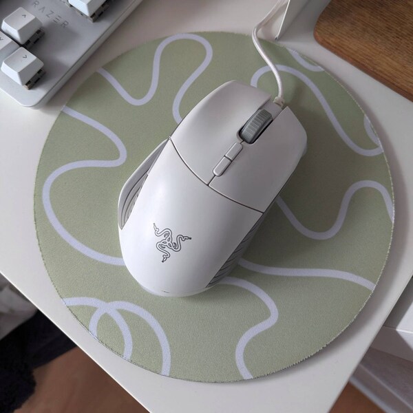 Sage Green and White Swirls Abstract Lines Pattern Art Custom Made ...