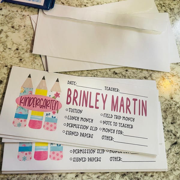 Back to School Envelopes | School Stationary | Personalized Envelopes ...