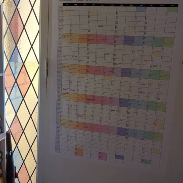 2025 Wall Planner, Printable Calendar, Rainbow, Family Calendar ...