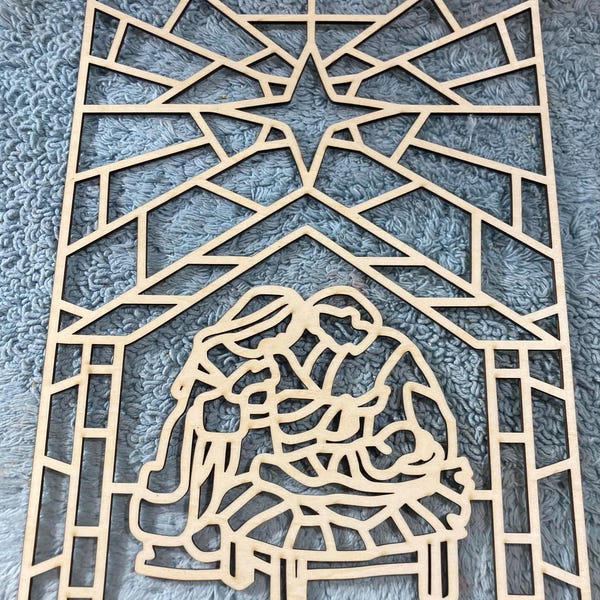 Printable "stained Glass" Nativity Scene Collaborative Coloring Poster ...