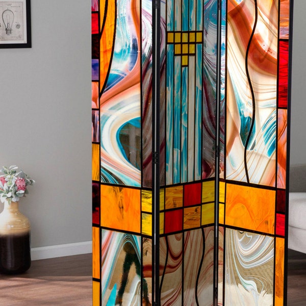 Colorful Mosaic Room Divider, Folding Screen, Room Divider - 3 and 5 ...