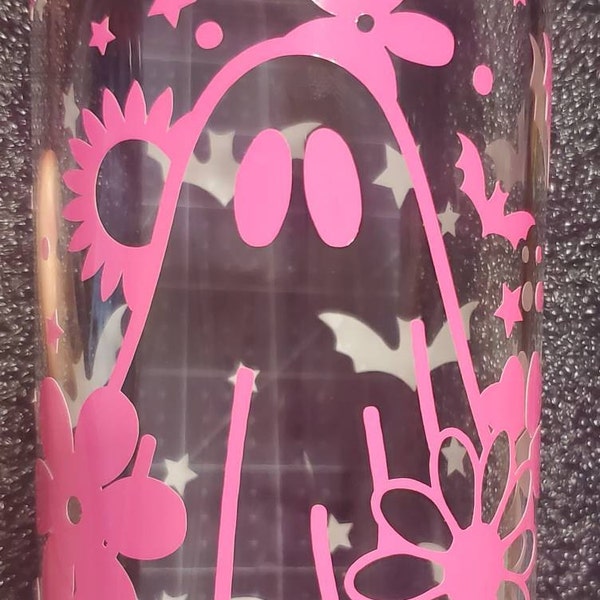 Ghost Flowers Libbey Can Glass Svg, 16 Oz Can Glass, Ghost Svg, Wild ...